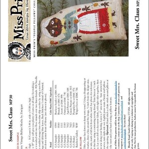 Sweet Mrs. Claus | Miss Prim | Cross Stitch Pattern - Etsy