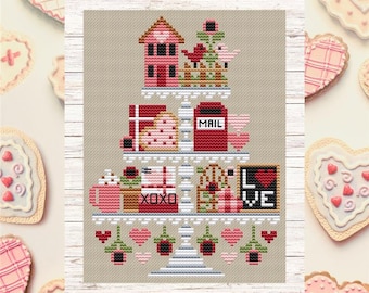 Erin Elizabeth Valentine's Tier Cross Stitch Pattern Erin Elizabeth Cross Stitch Valentine Cross ...