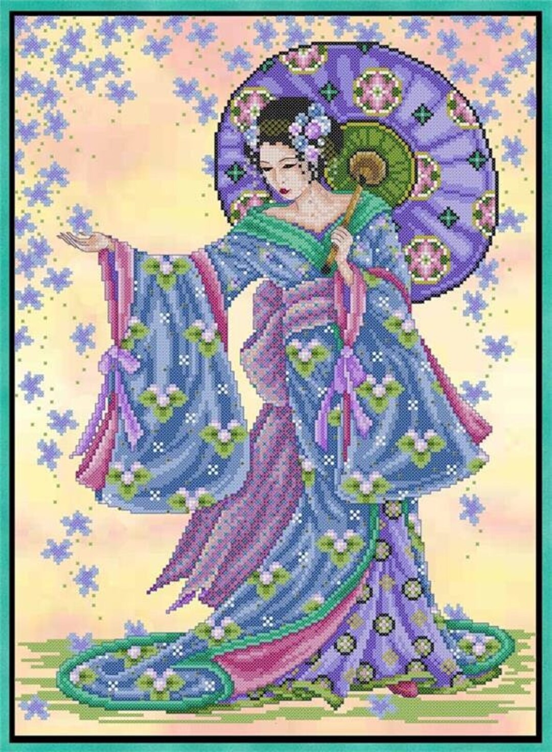 Summer Geisha Joan Elliott Cross Stitch Pattern - Etsy