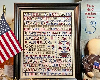 American Sampler Cross Stitch Chart....leisure Arts...counted - Etsy