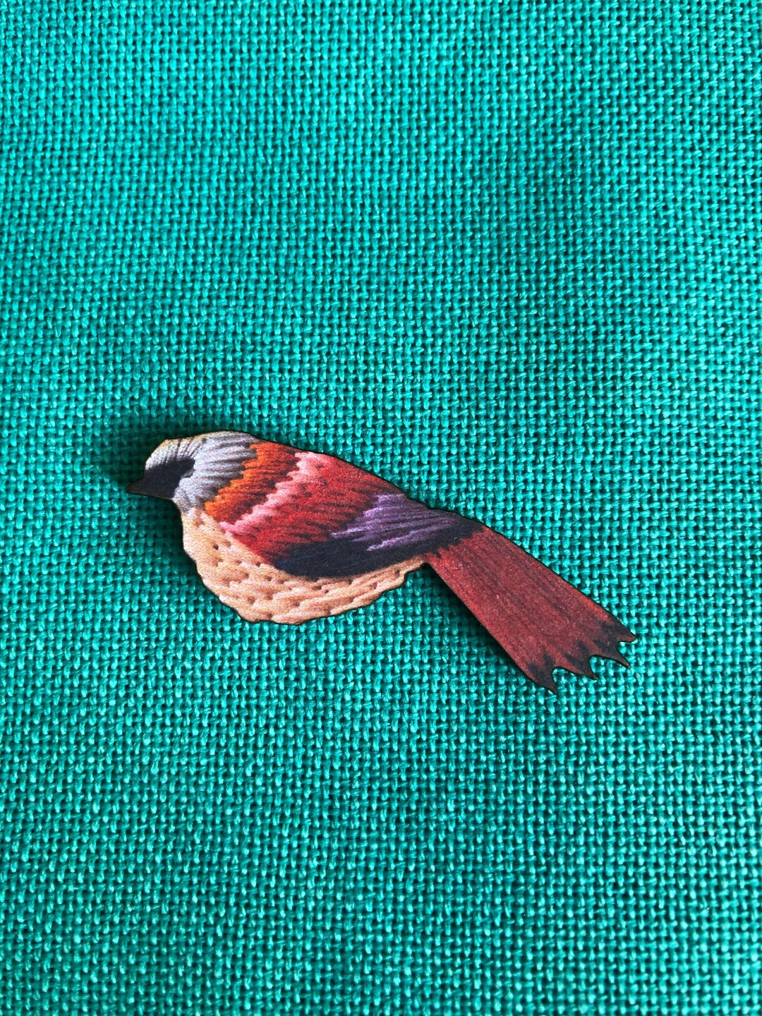 Mini Embroidered Bird Wooden Needle Minder Cover Minder - Etsy
