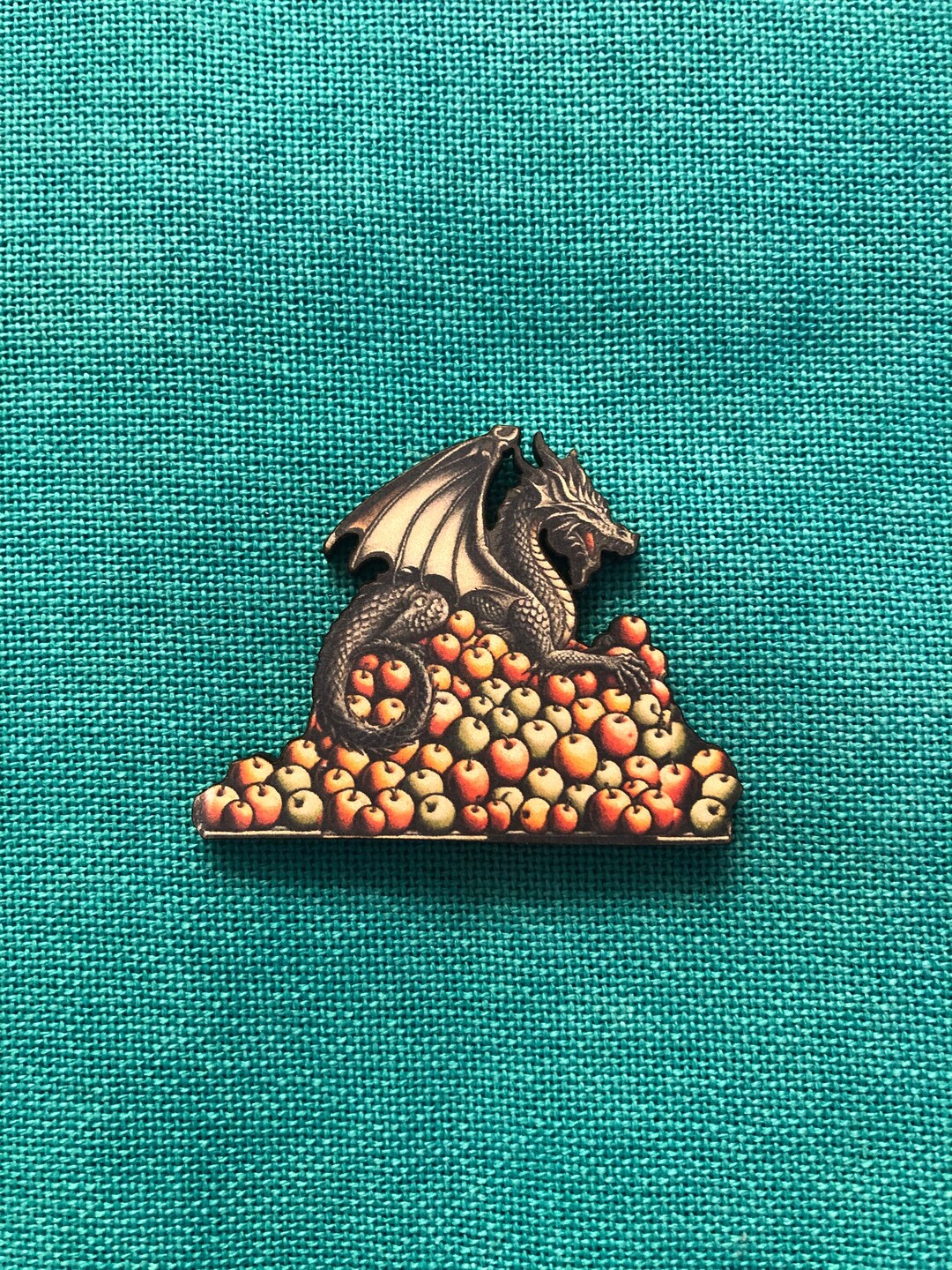 Dragon With Golden Apples Wood Needle Minder Cover Minder - Etsy