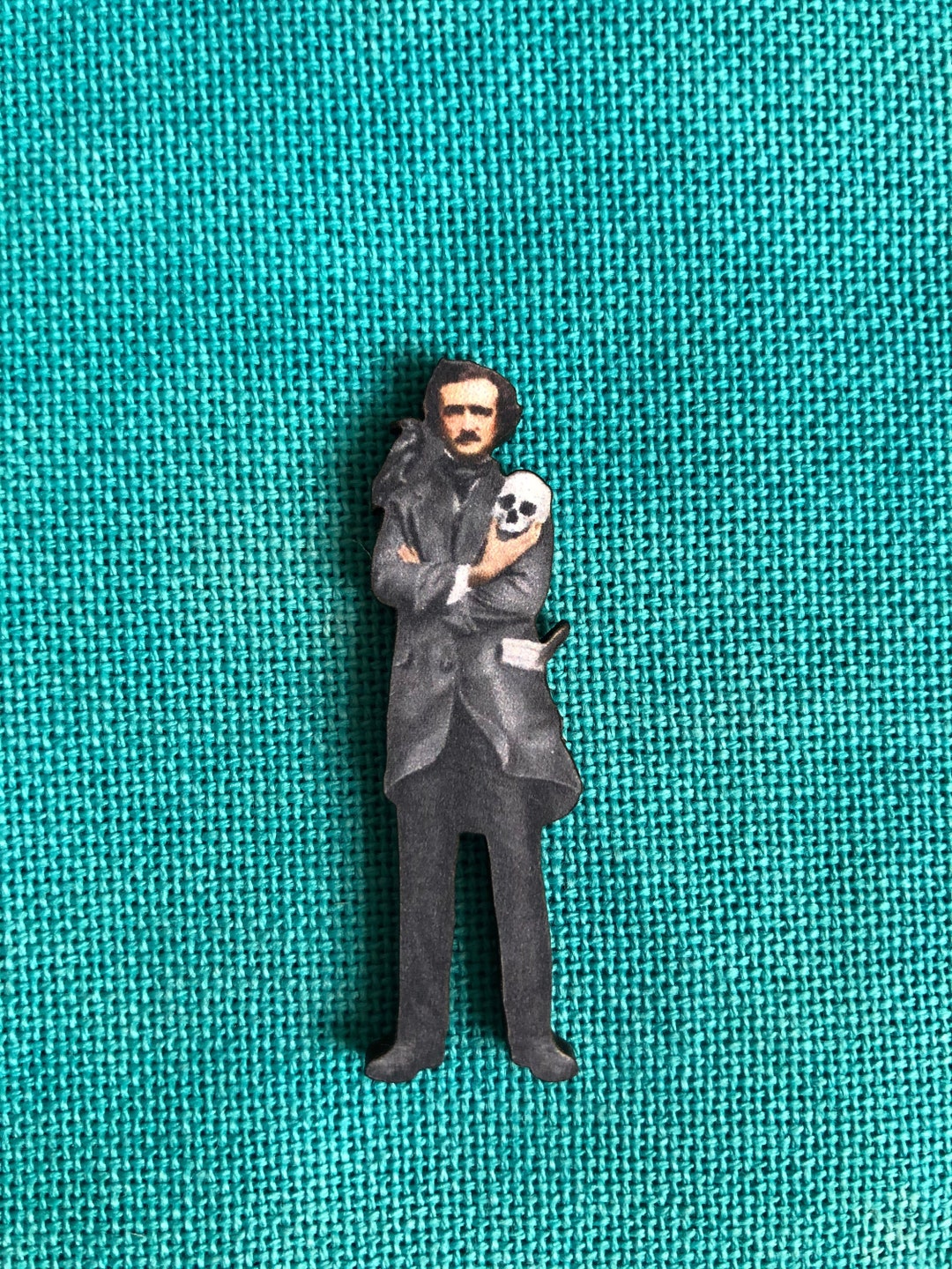 Mini Edgar Allan Poe | Wooden Needle Minder | Cover Minder - Etsy