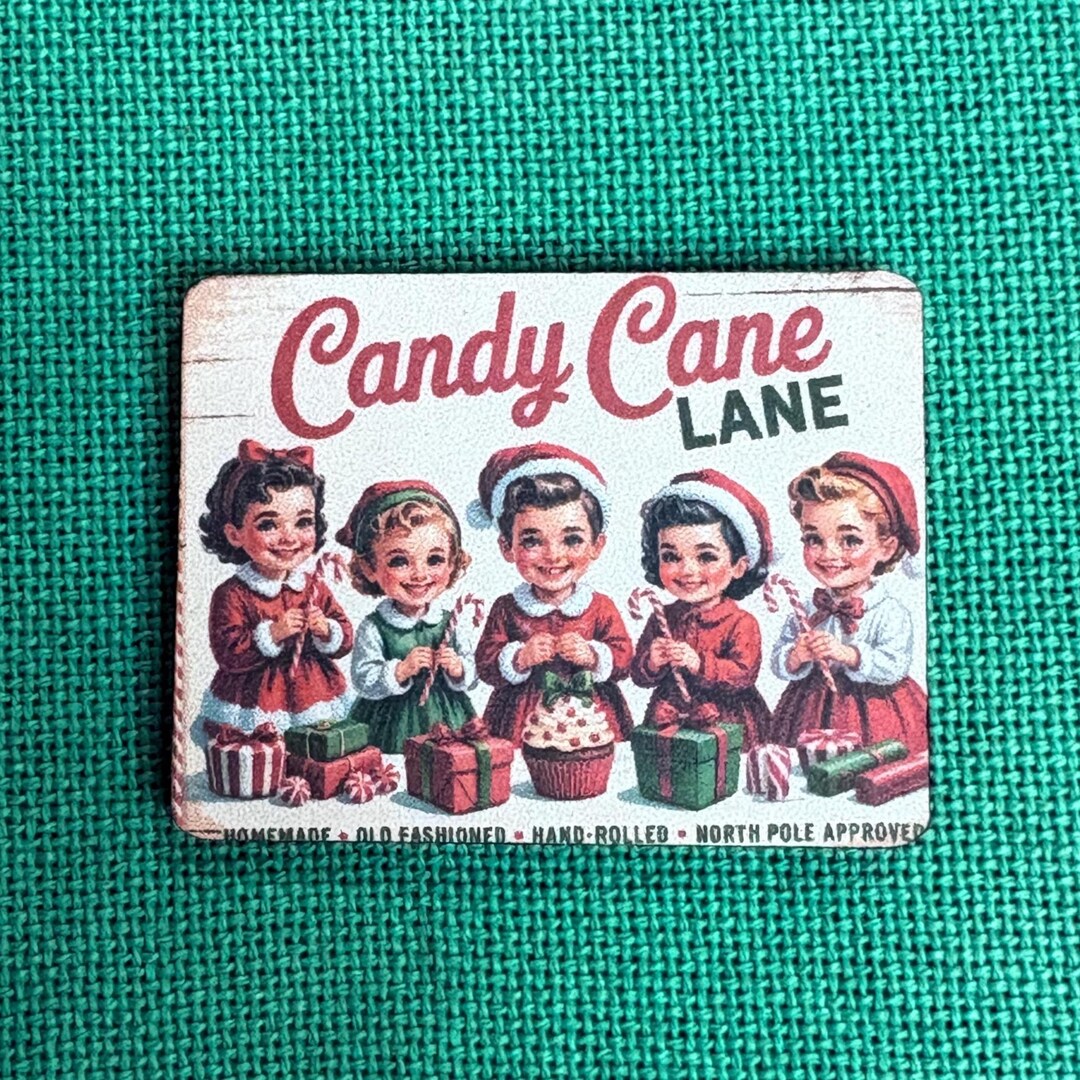 Candy Cane Lane Kids | Wooden Needle Minder | Cover Minder - Etsy