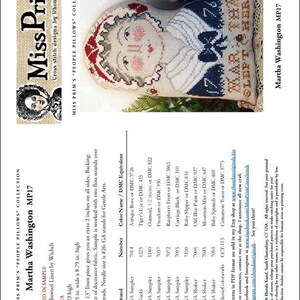 Martha Washington | Miss Prim | Cross Stitch Pattern - Etsy