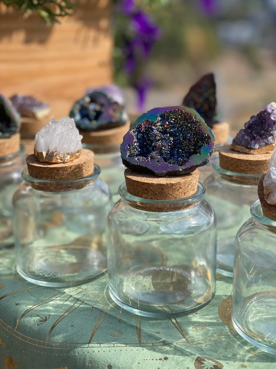 Crystal Topped 8oz Glass Jar - Etsy