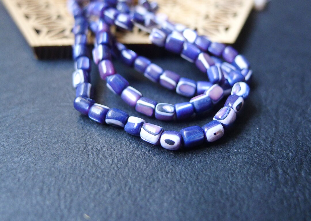 10 Oval Blue Purple Heishi Shell Beads 3.5x4mm - Etsy