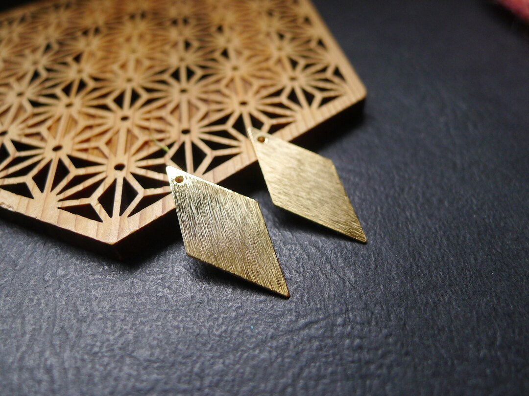 X2 Gold Diamond Charm 14x27mm - Etsy