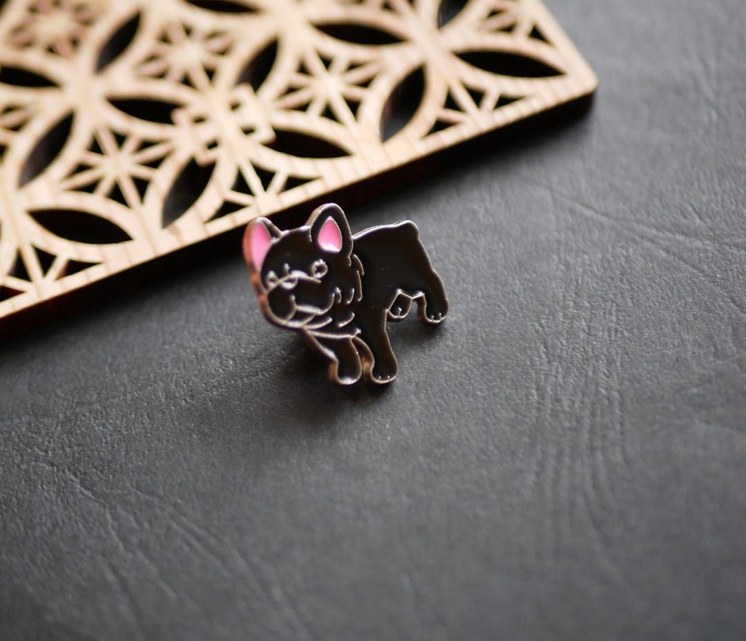 Black French Bulldog Dog Pin, 1980s Button Pin, Bulldog Dog Lover Pin ...