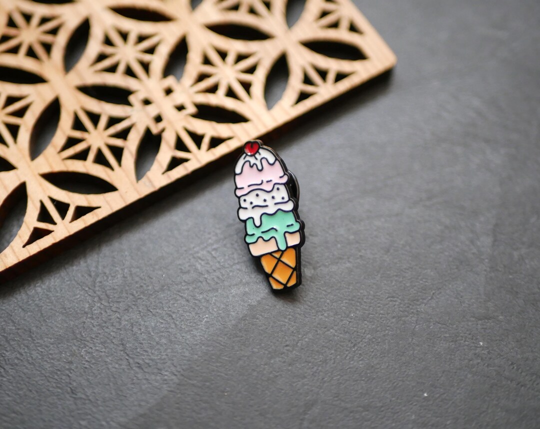 Ice Cream Cone Enamel Pin, 90s Button Pins, Mini Ice Cream Pin, 13x30mm ...