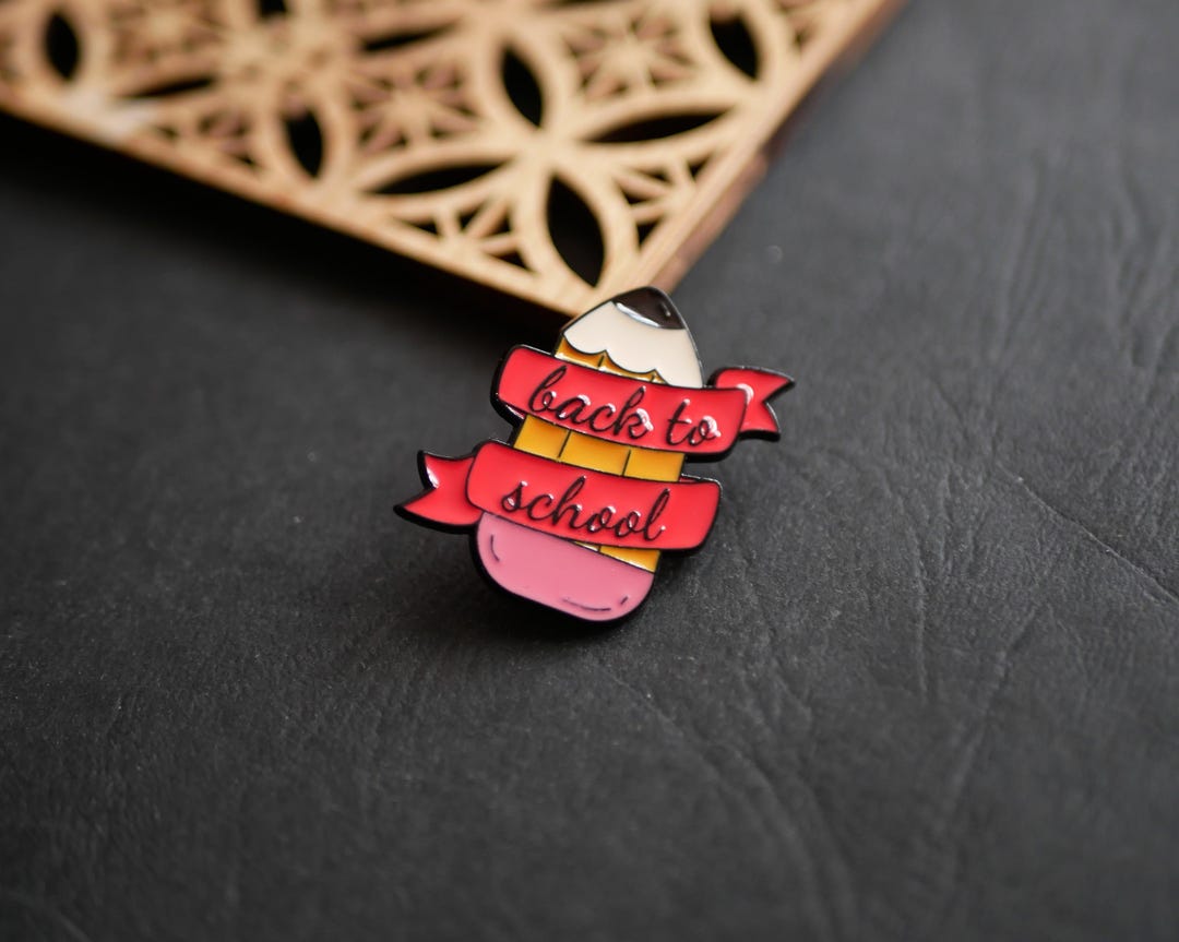 Back to School Pin With a Pencil, 1980s-style Button Pin, 'back to ...