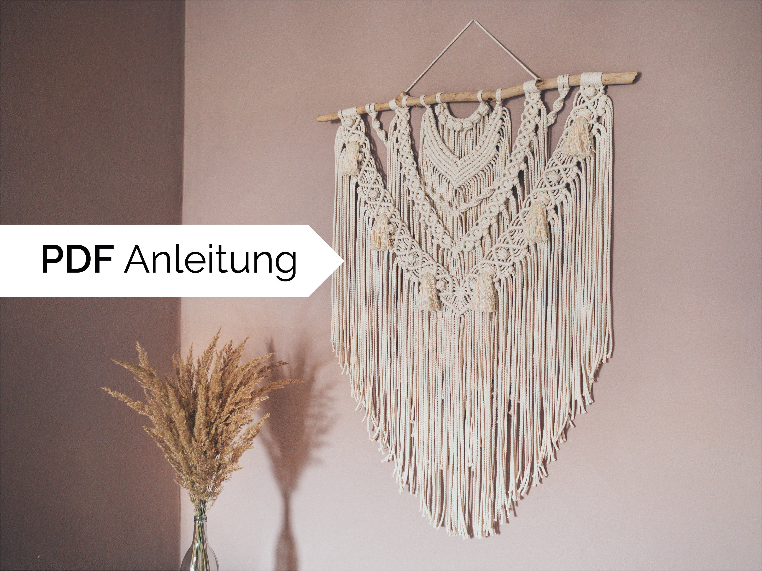 DIY Makramee Anleitung Großer Wandbehang | pdf-Anleitung Schritt-für ...