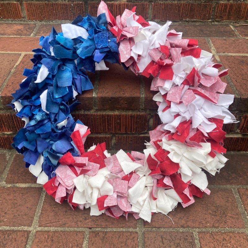 Patriotic Rag Wreath - Etsy