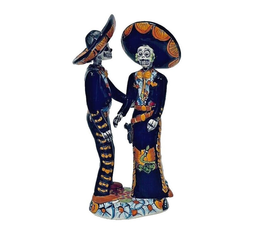 Mexican Talavera Catrina Couple Day of the Dead Charro Cowboy Cowgirl ...