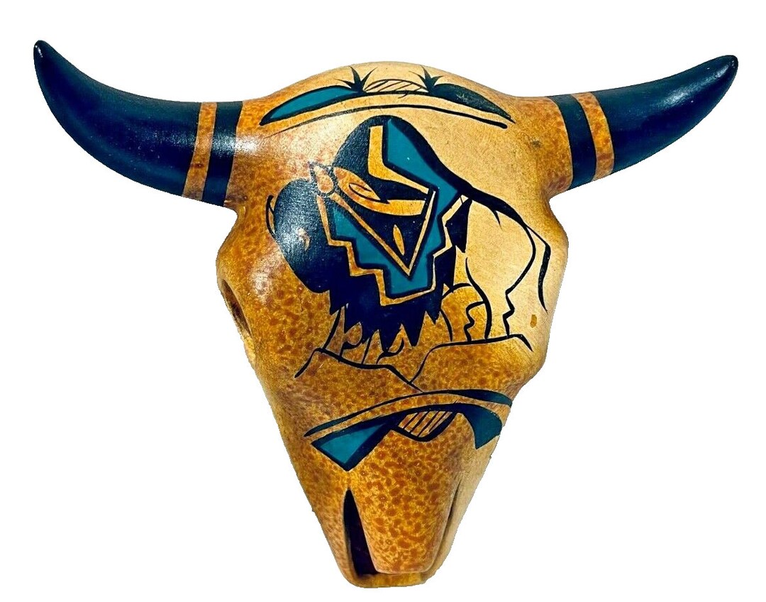 Cow Skull Horns Aztec Buffalo Southwest 9 Folk Western Décor - Etsy Canada