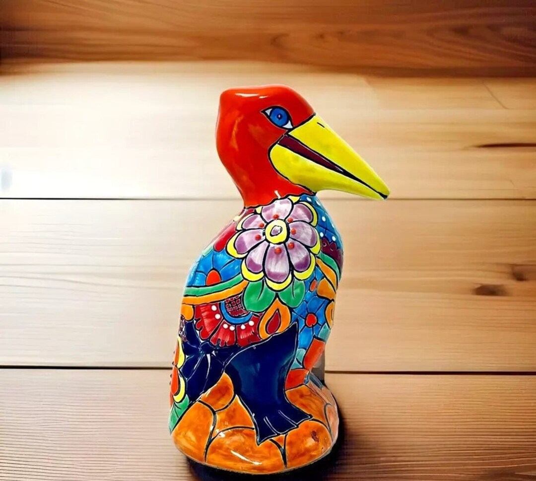 Talavera Pelican Mexican Pottery Bird Stork Figure Large 15 Folk Art - Etsy