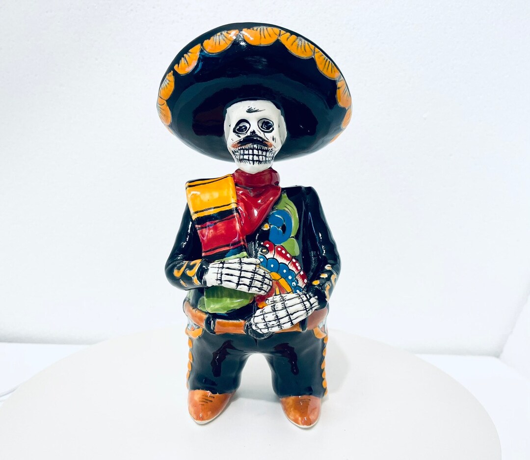 Talavera Figure Catrina Catrin Skeleton Day of the Dead Muertos Charro ...