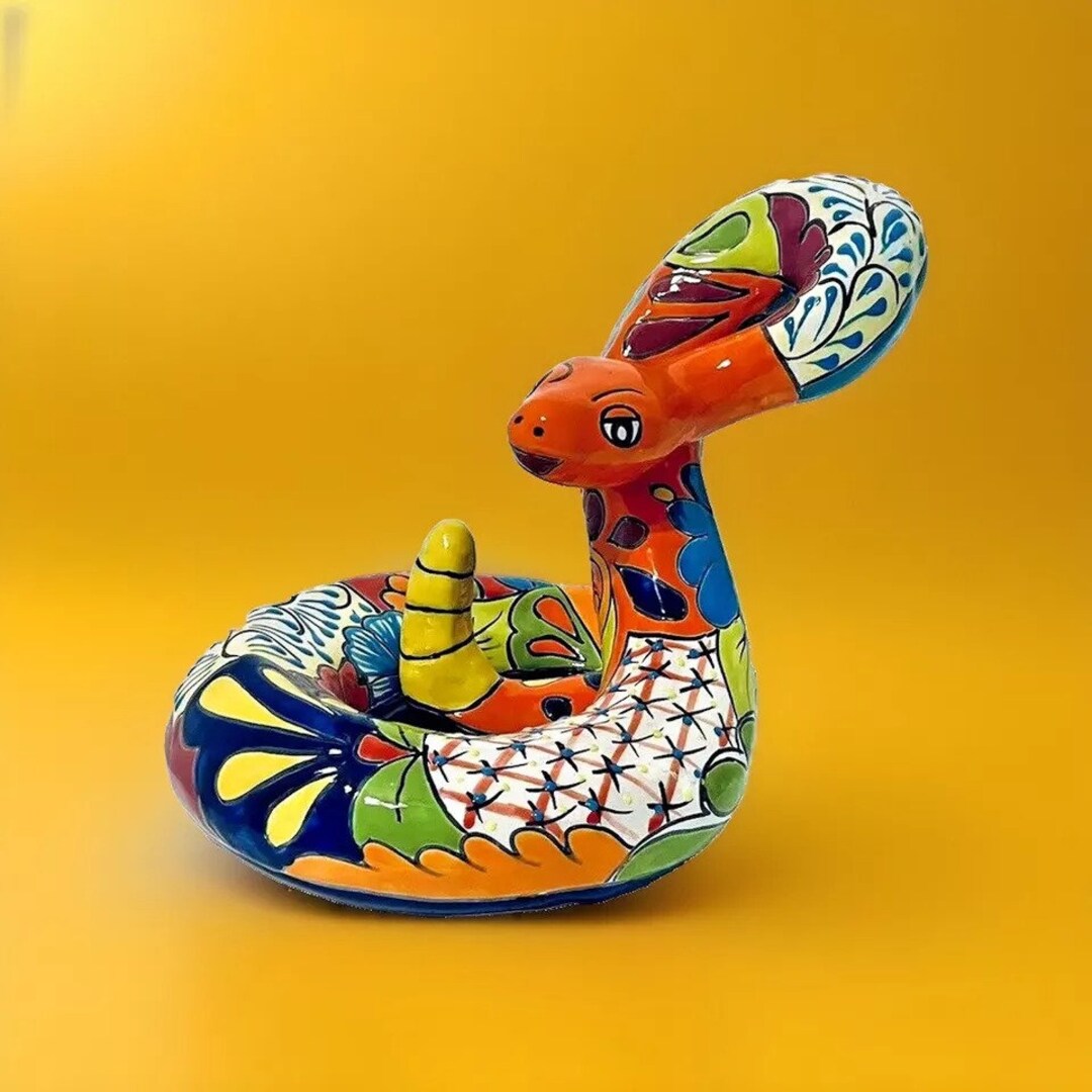 Talavera Snake Mexican Pottery Garden Art Animal Figure Large 14.5 ...