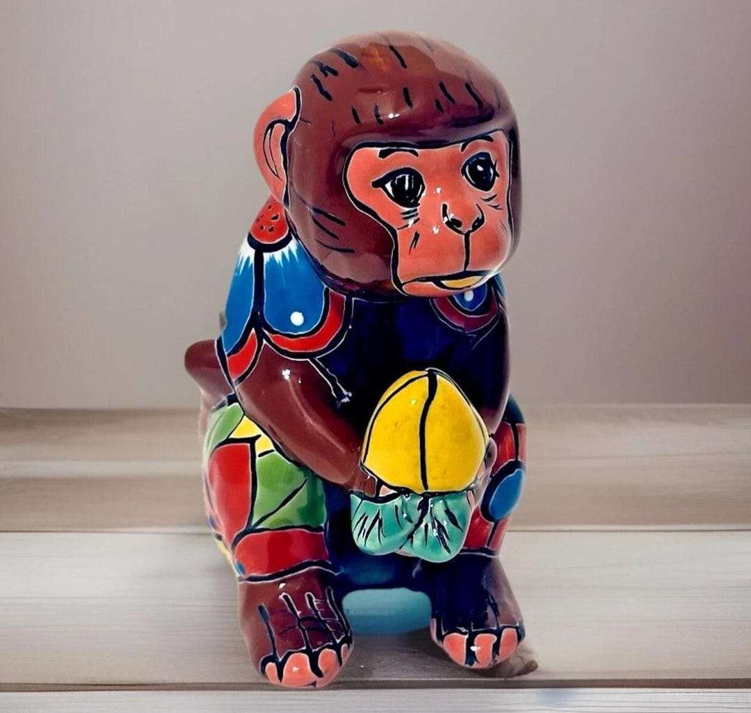 Mexican Talavera Monkey Figure Animal Pottery Folk Art Ceramic - Etsy