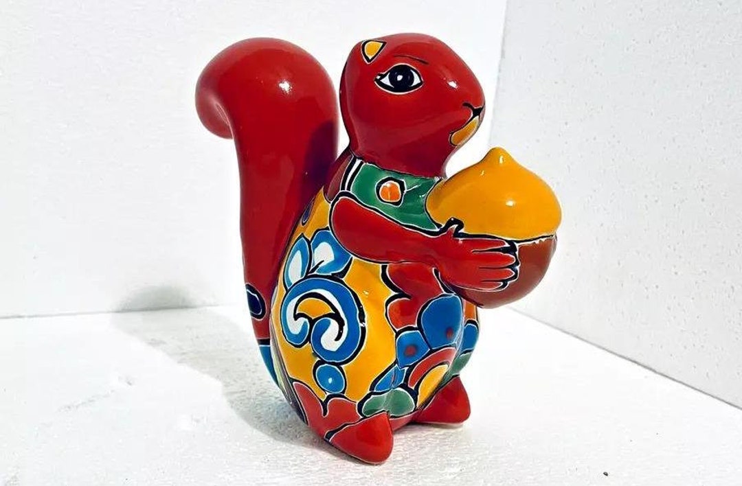 Mexican Talavera Squirrel Pottery Animal Folk Art Figure Autumn ...