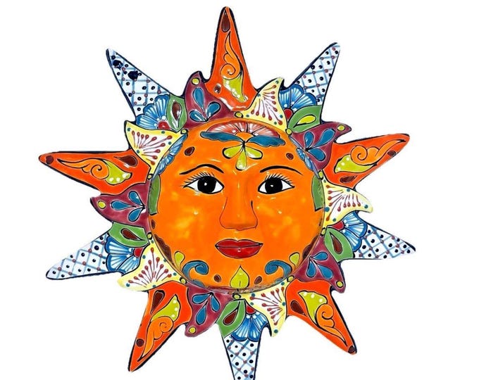 Talavera Sun Extra Large 22" Mexican Pottery Sculpture Wall Hanging ...