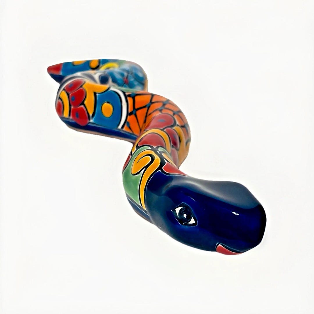 Talavera Snake 25" Long Mexican Pottery Garden Art Animal Figure Large ...