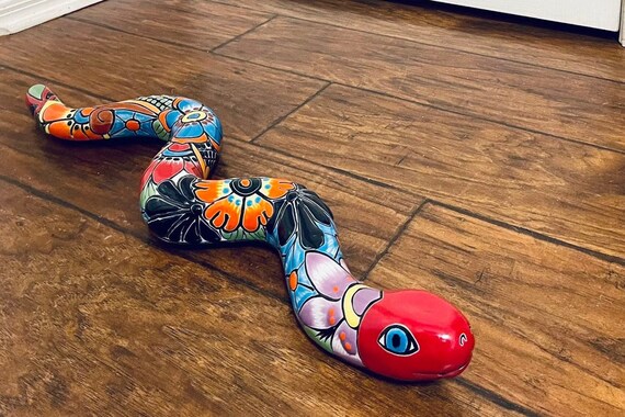 Mexican Talavera Snake Serpent Folk Art Pottery Figure - Etsy