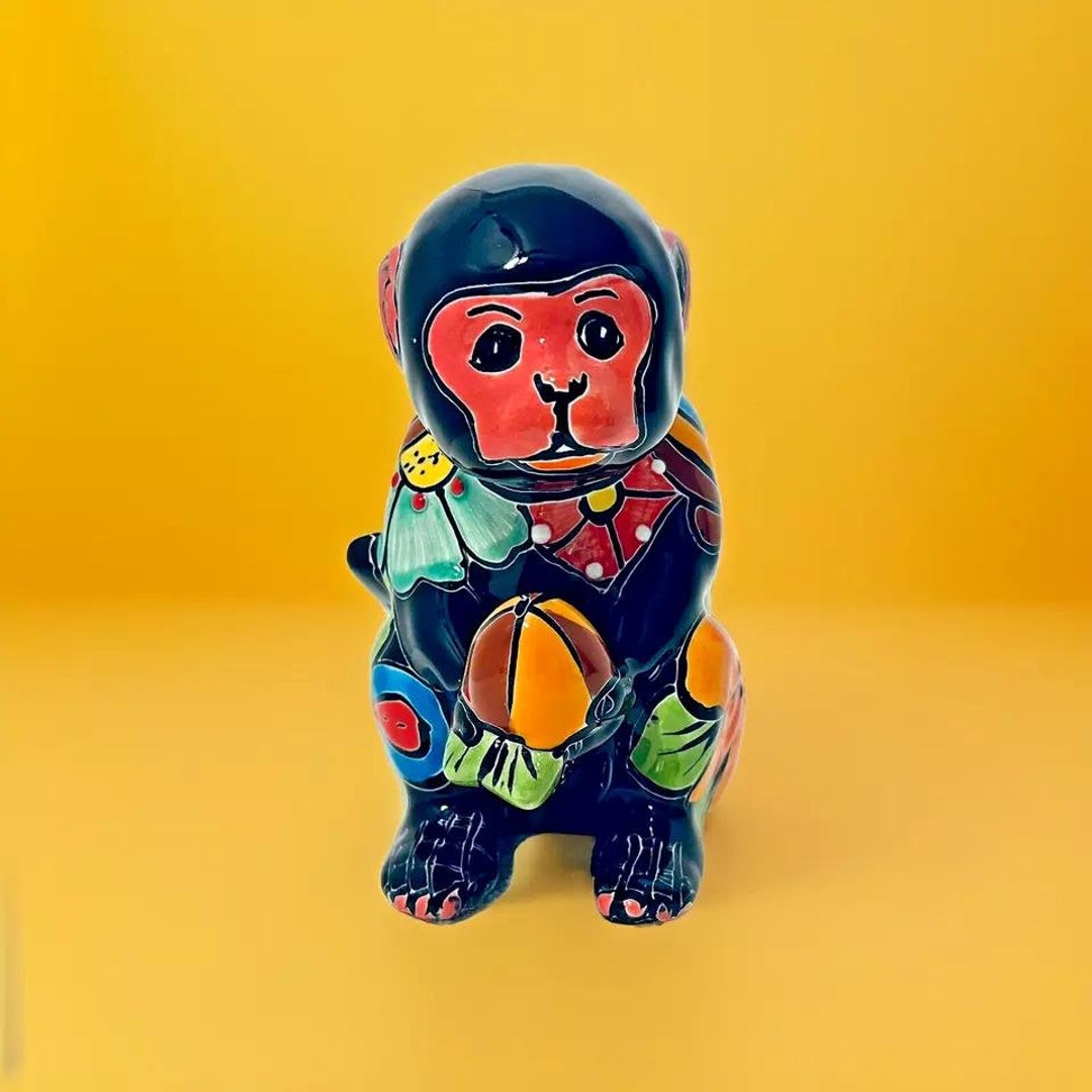 Mexican Talavera Monkey Figure Animal Pottery Folk Art - Etsy