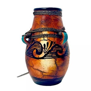 Mexican Pottery Vase Folk Art Pottery Rope Pot Southwest Clay Rustic - Etsy