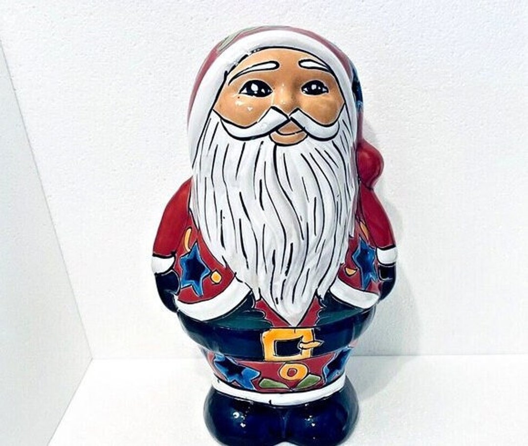 Talavera Mexican Pottery Santa Claus Figure XL 18 Christmas Luminary ...