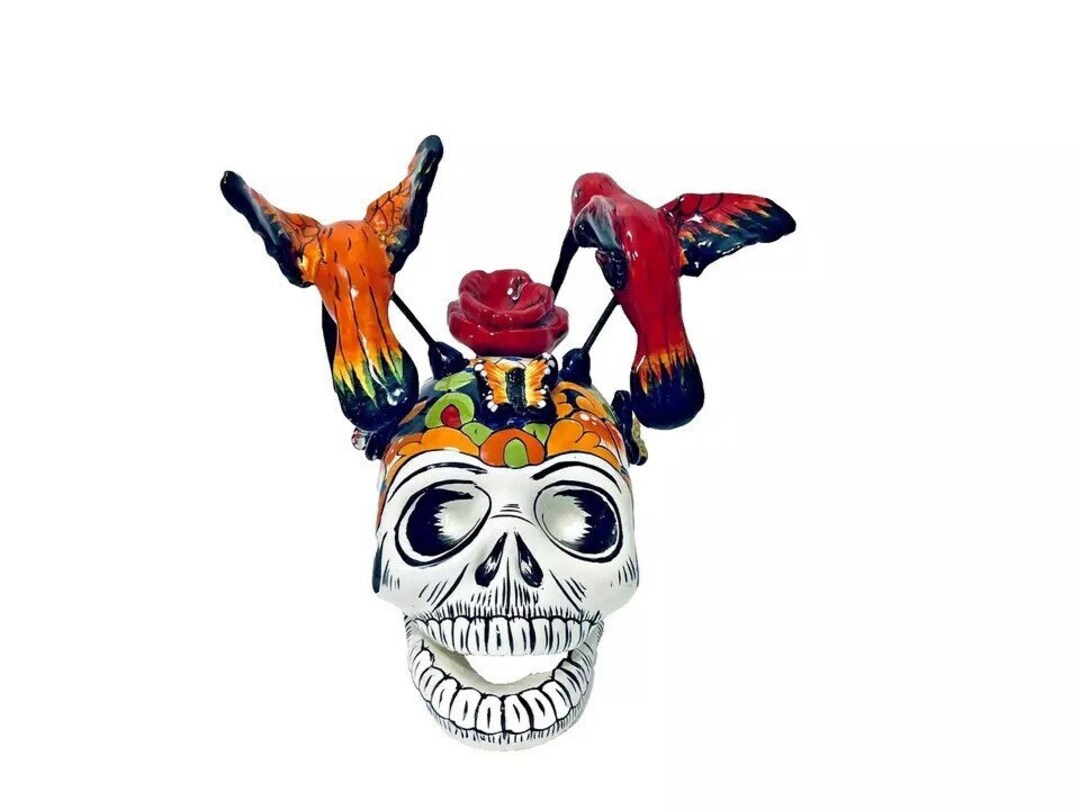 Mexican Day of the Dead Sugar Skull Calavera Figure Talavera Catrina ...