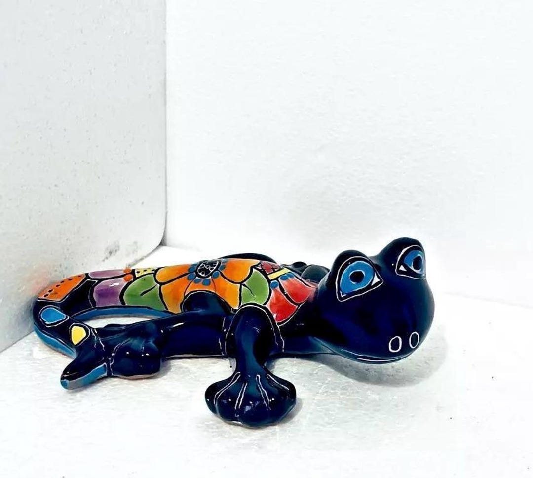 Mexican Talavera Lizard Big-eyed Gecko Wall Frog Pottery Folk Art Patio ...