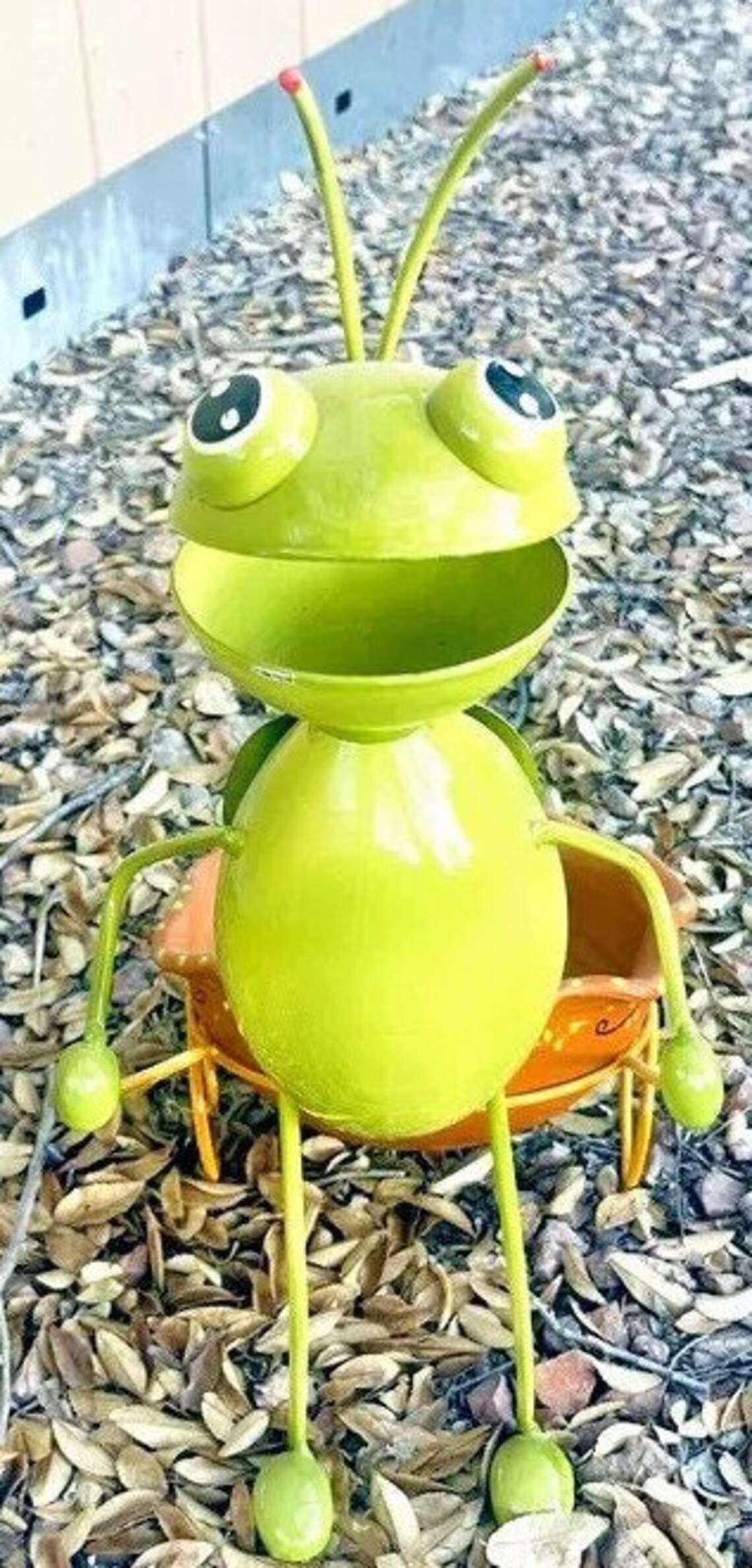 Grasshopper Cricket 21" Wagon Mexican Steel Art Pottery Planter Metal ...