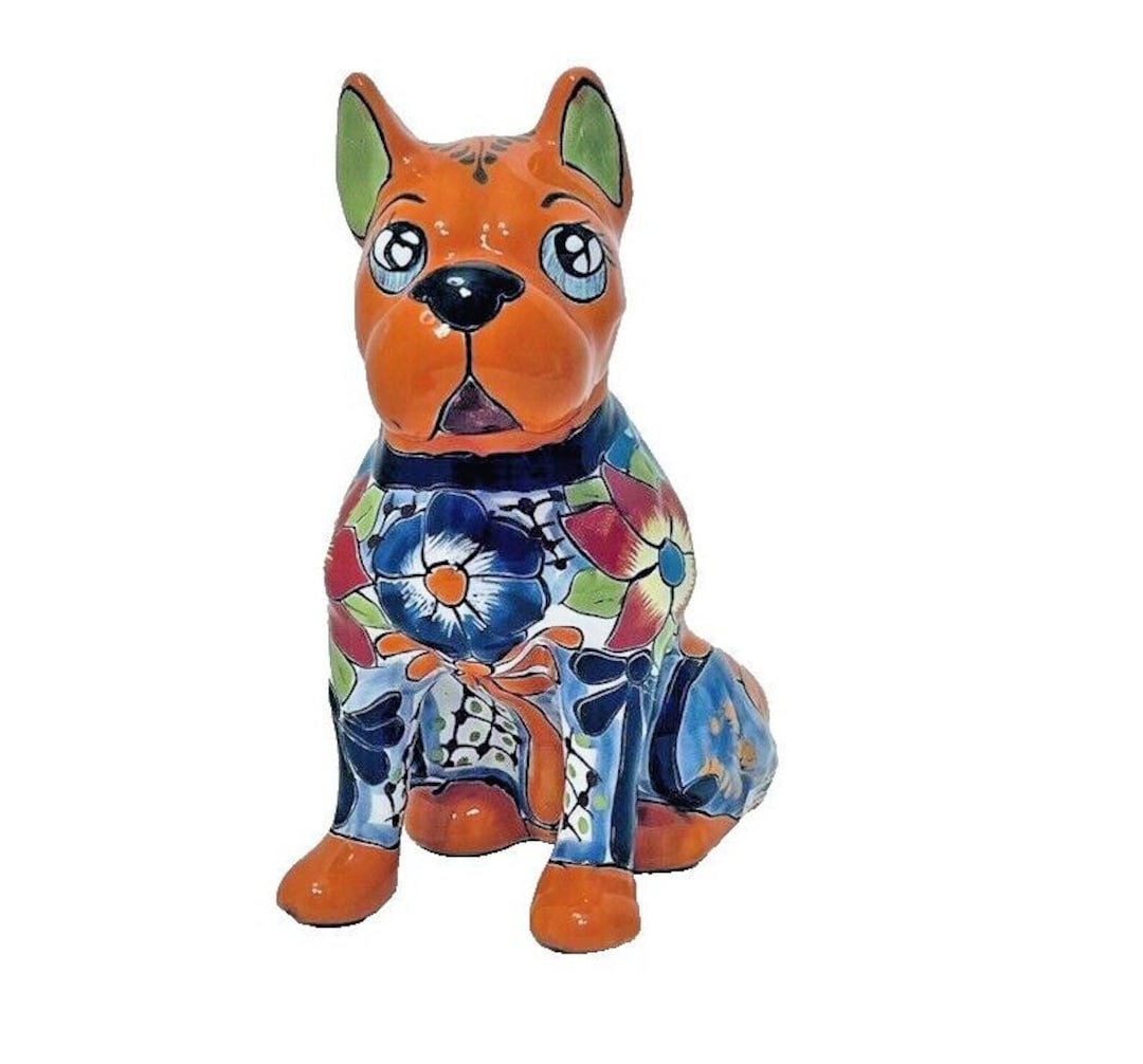 Mexican Pottery Talavera Dog Boxer Bulldog Figure Ceramic - Etsy