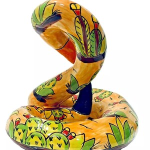Talavera Snake Mexican Pottery Folk Art Animal Rattlesnake Figure Large ...