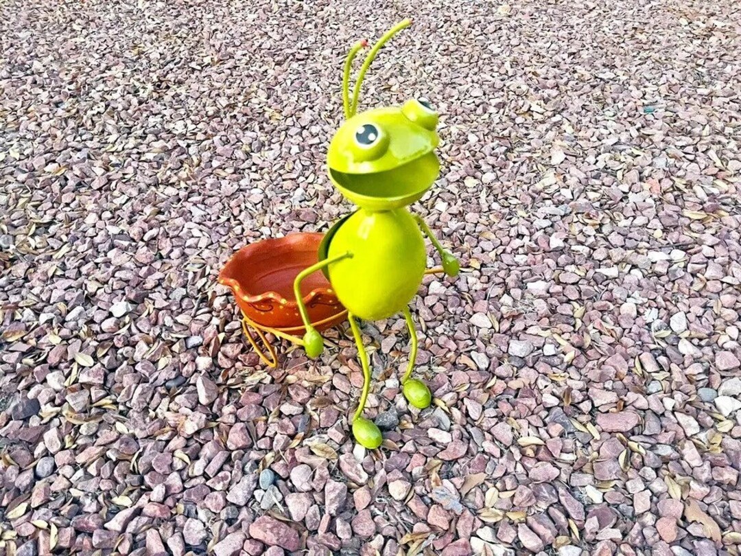 Grasshopper Cricket 21" Wagon Mexican Steel Art Pottery Planter Metal ...