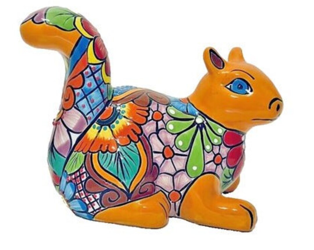 Mexican Talavera Squirrel Pottery Animal Folk Art 12 Figure Autumn ...