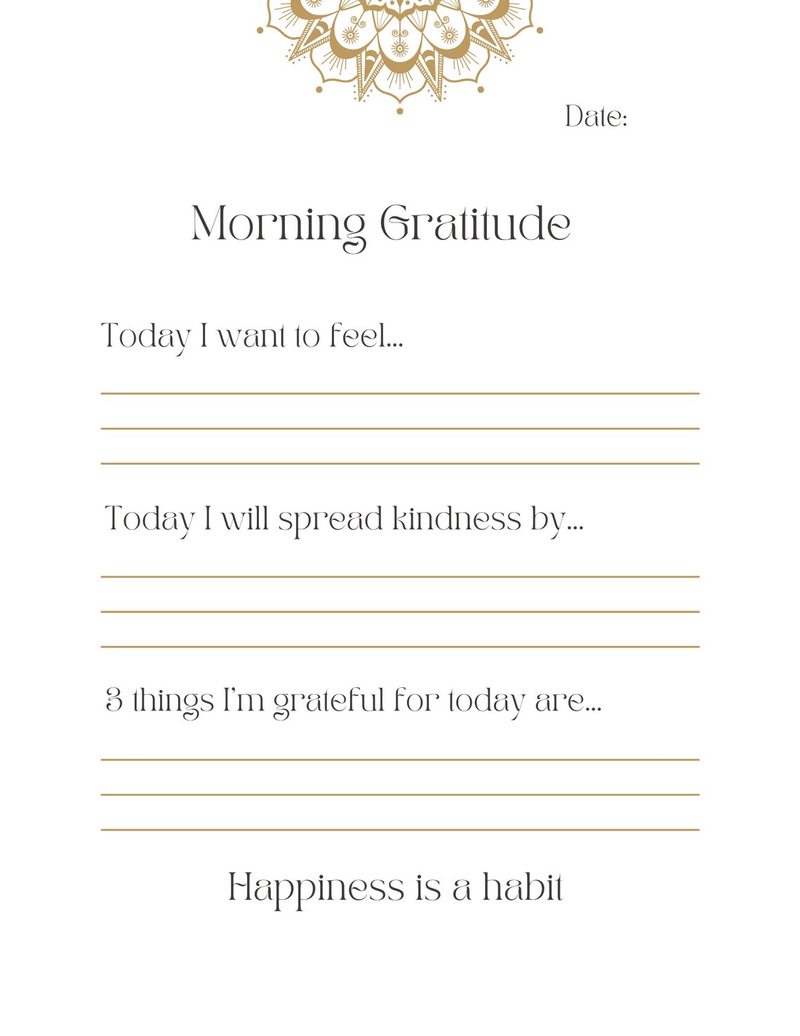 Gratitude Journal 5 Minute Journal Digital Daily Download Gratitude ...