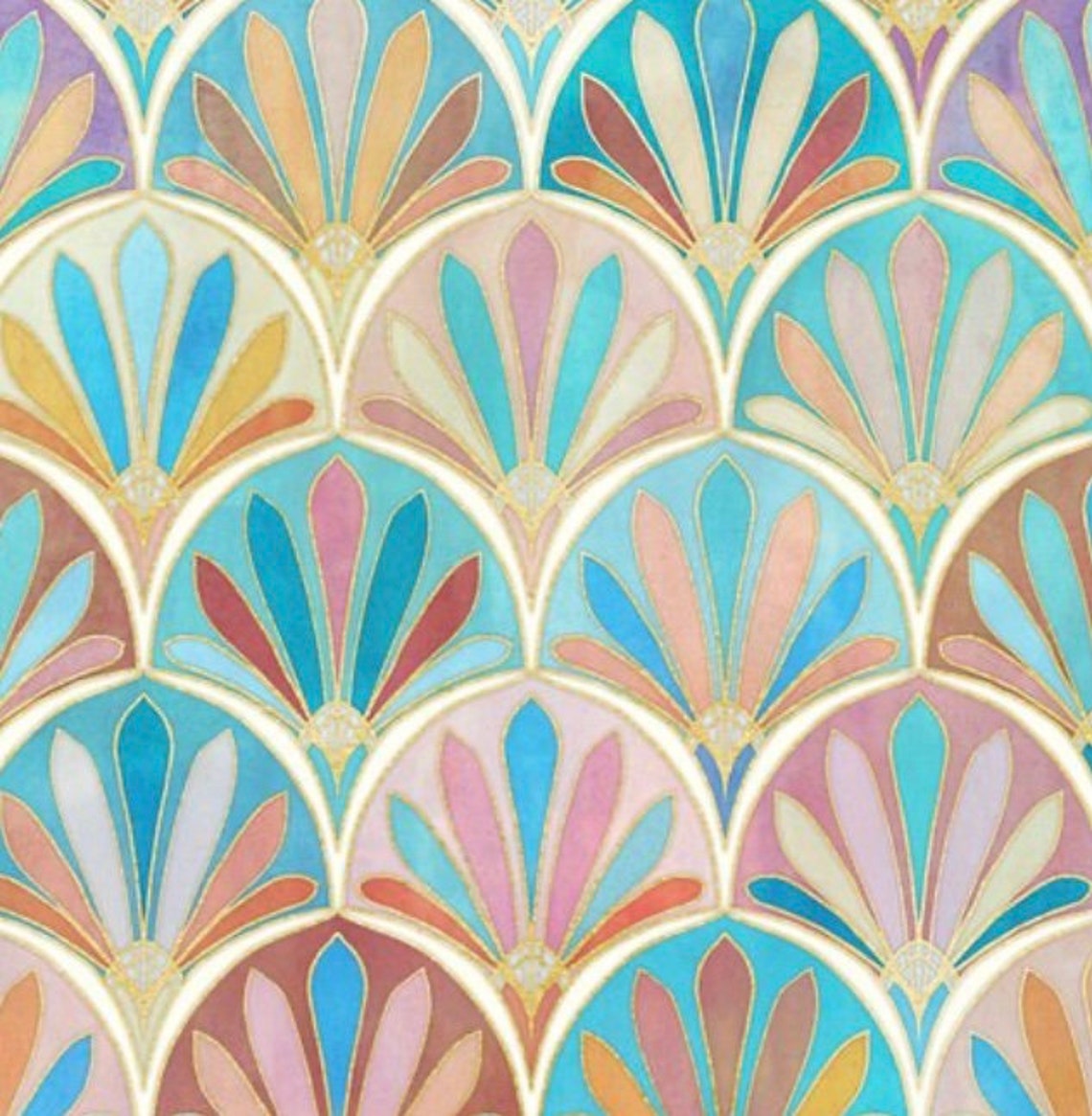 Vintage Art Deco Lamp Shade Pastel Lamp Home Decor Yellow - Etsy