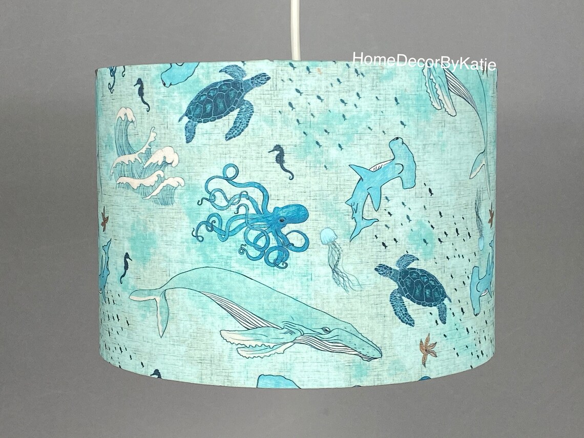Nautical Lamp Shade Whale Home Decor Ocean Lampshade Table - Etsy