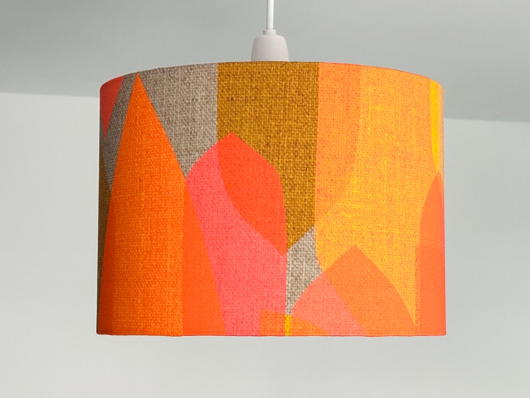 Mid Century Kaleidoscope Abstract Lamp Shade Grey Lamp Home Decor ...