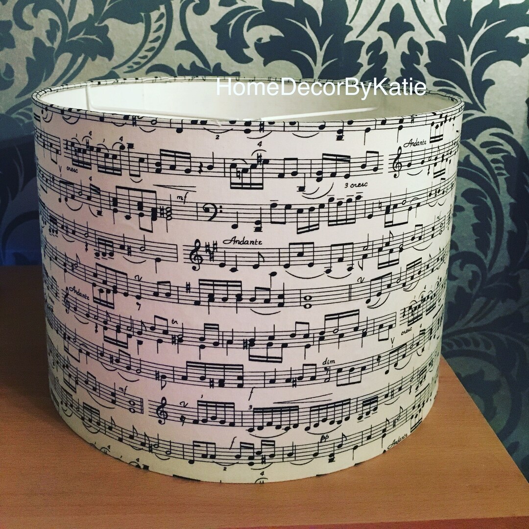 Music Lamp Children's Lamp Music Notes Nursery Decor Lampshade Table ...