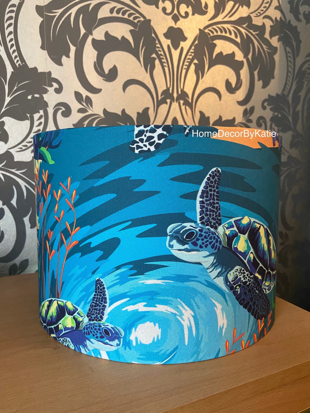 Coral Reef Turtle Lamp Shade Blue Nautical Lamp Home Decor Sky ...