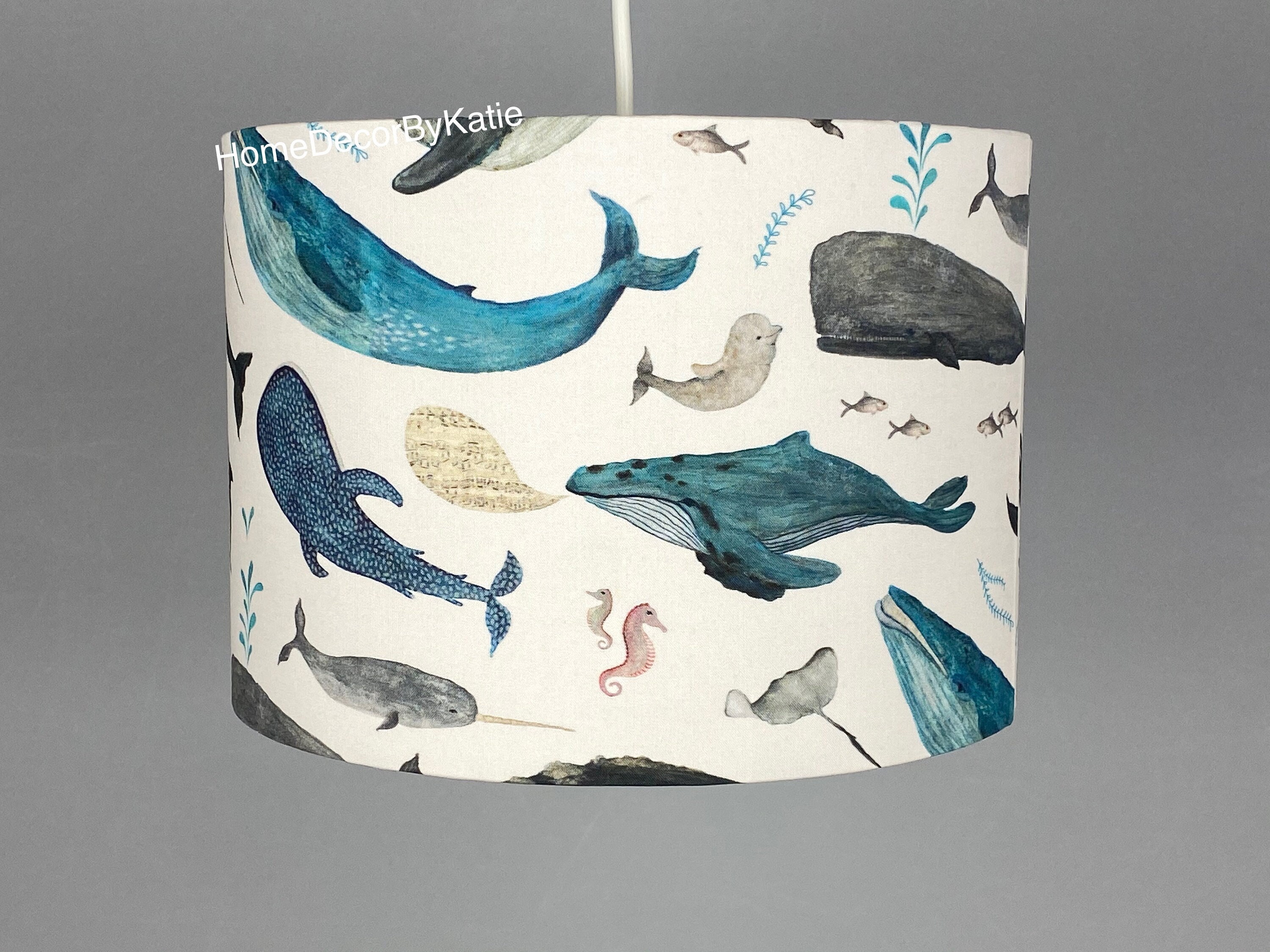 Nautical Lamp Shade Whale Shark Home Decor Ocean Lampshade Table Lamp ...