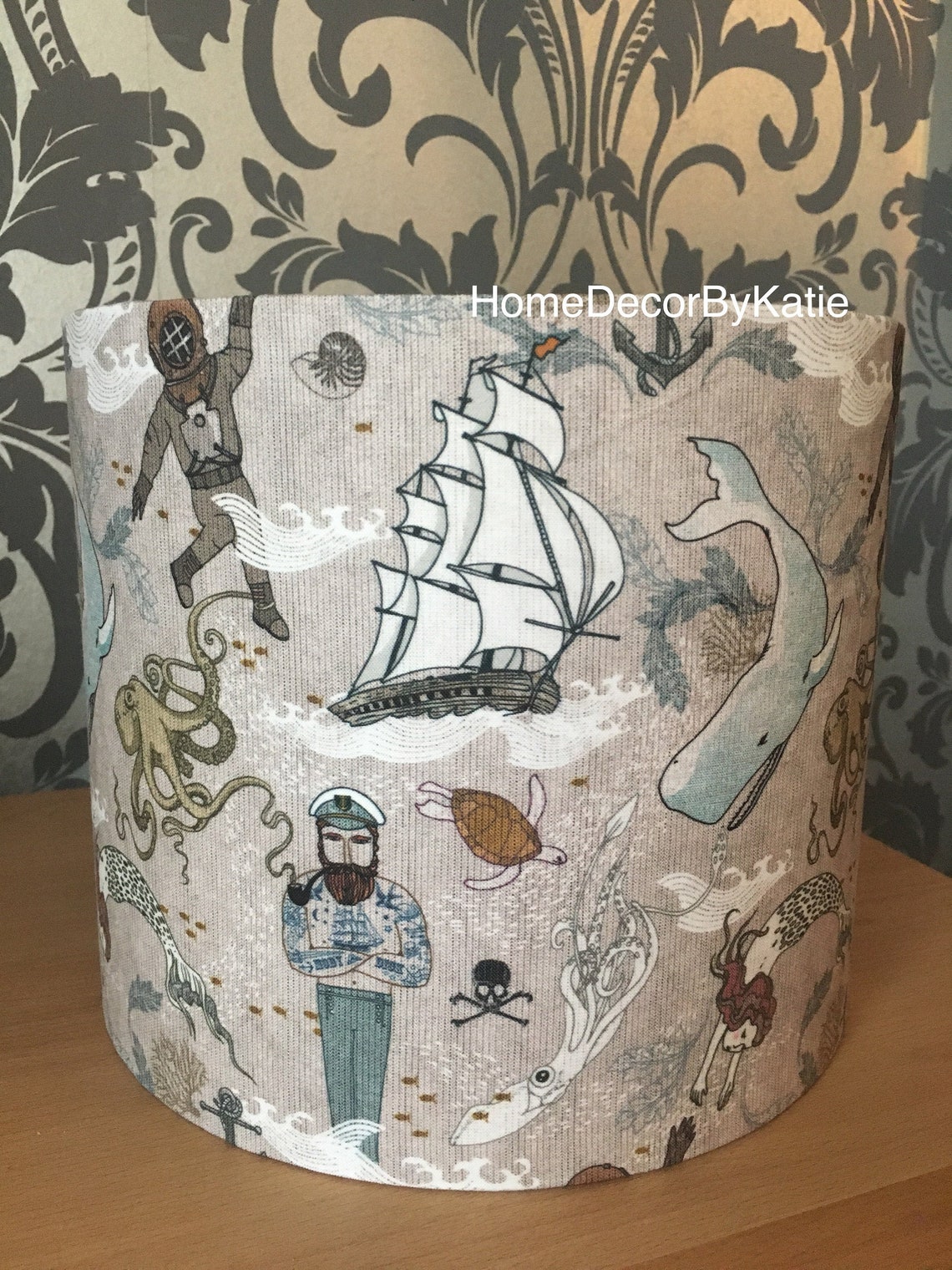 Nautical Lamp Shade Whale Lamp Home Decor Ocean Lampshade | Etsy