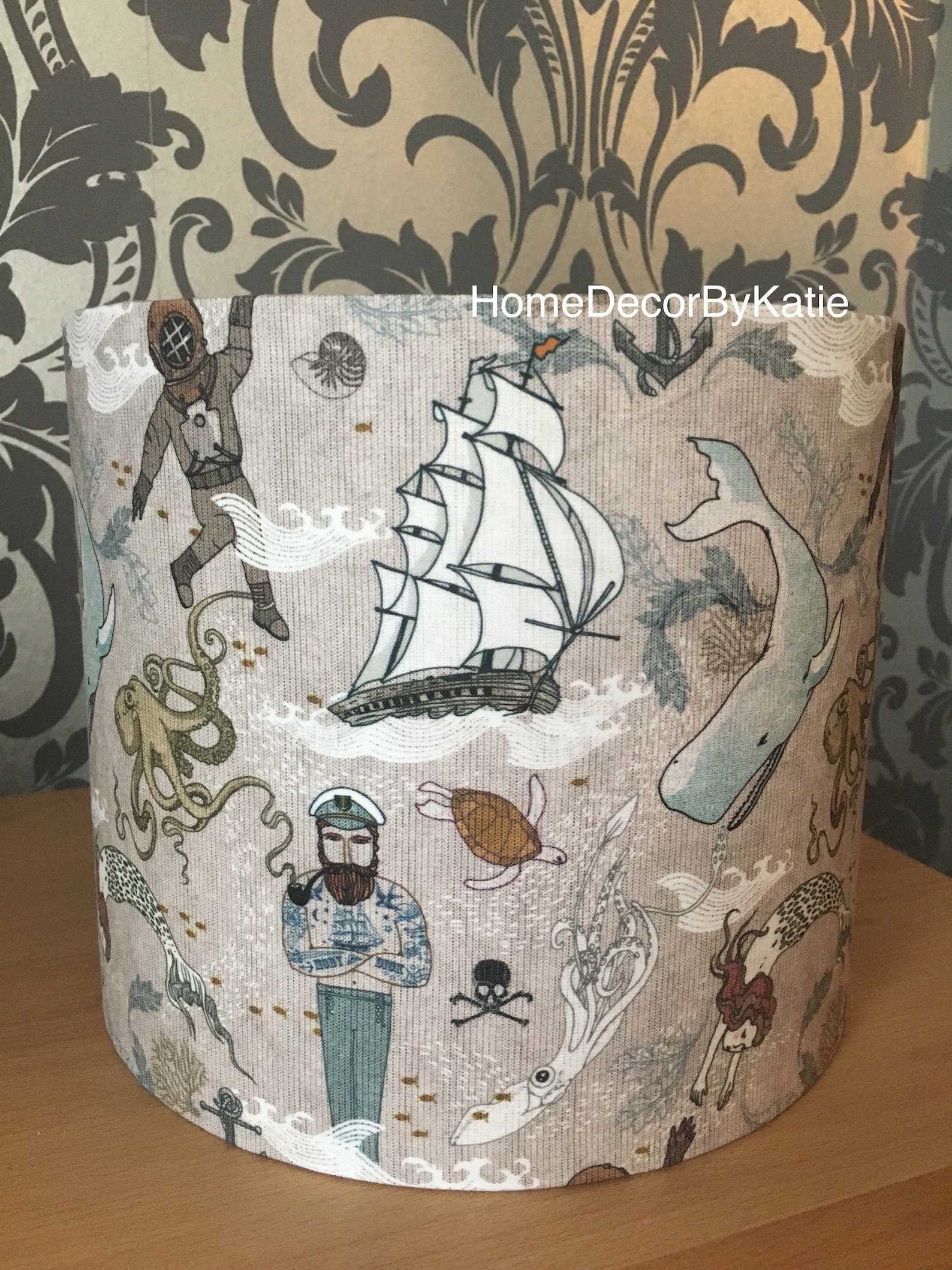 Nautical Lamp Shade Whale Lamp Home Decor Ocean Lampshade | Etsy