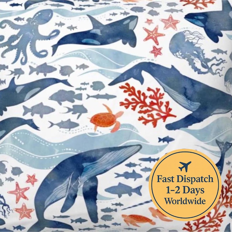 Whale Fabric - Etsy UK