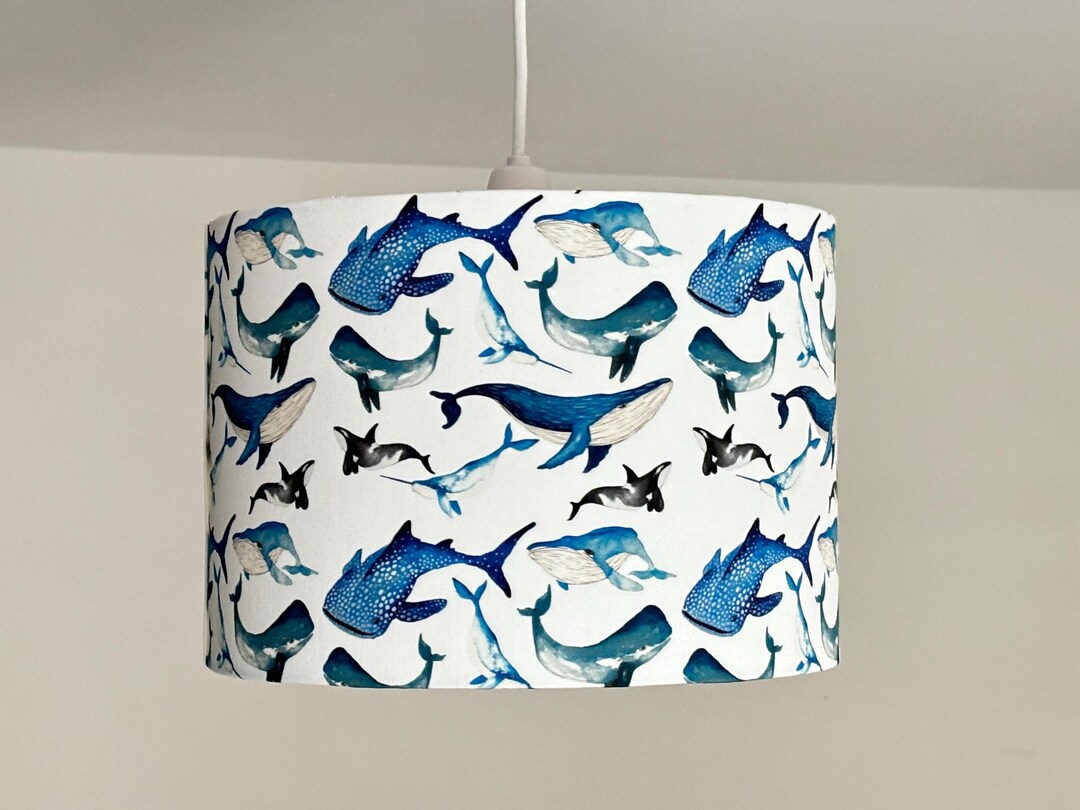 Nautical Lamp Shade Whale Shark Home Decor Ocean Lampshade Table Lamp ...