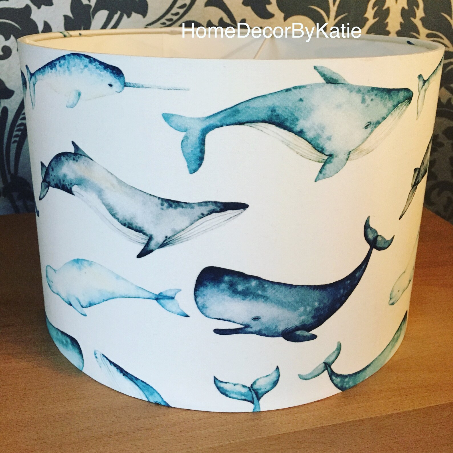 Nautical Lamp shade whale home decor ocean lampshade table | Etsy