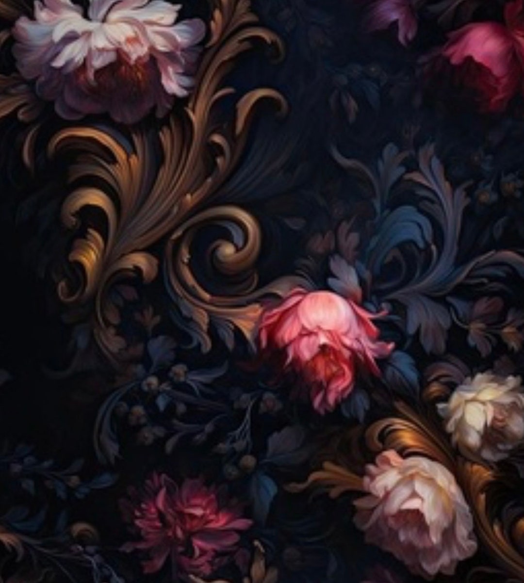 Gothic Rococo Lamp Moody Floral Decor Lampshade Table Lamp Flotal Lamp ...